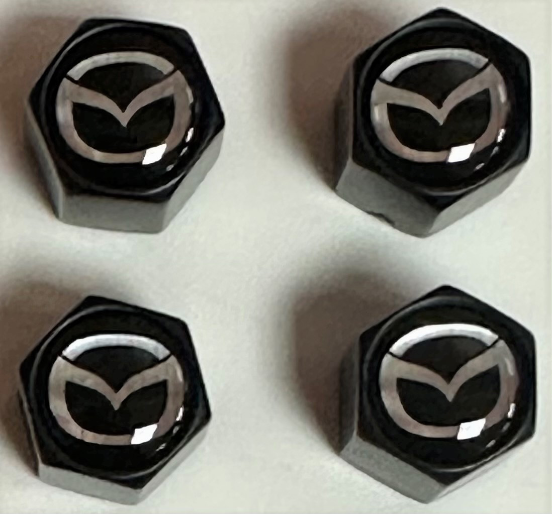 VALVE CAP BLACK MAZDA WITH BLISTER PACK