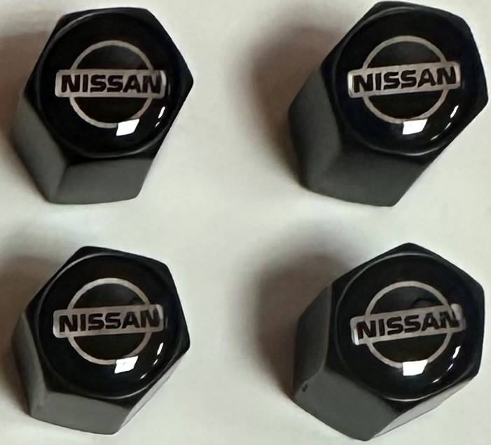 VALVE CAP BLACK NISSAN WITH BLISTER PACK