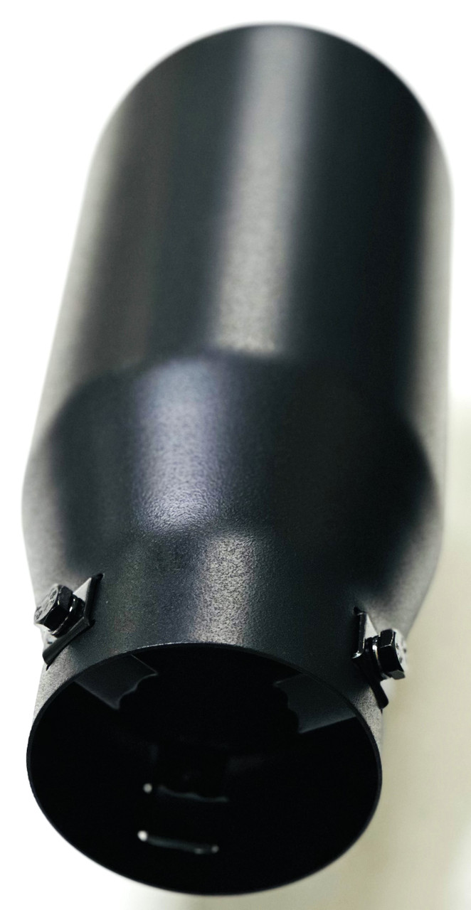 MUFFLER TIP BLACK POWDER COATING FRONT HOLE 3.75 BACK HOLE 2.75