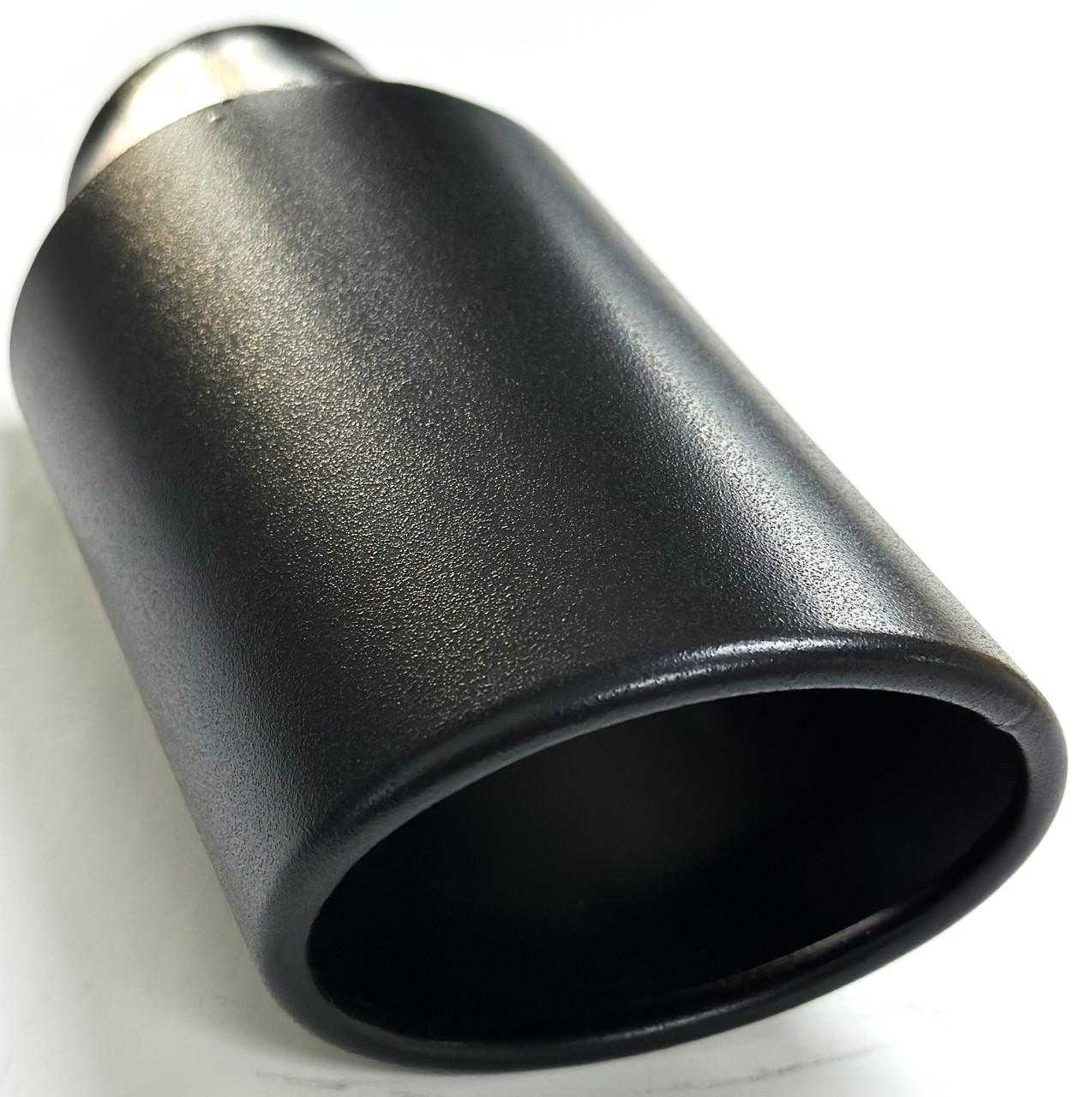 MUFFLER TIP BLACK POWDER COATING FRONT HOLE 3.5 AND BACK HOLE 2.5