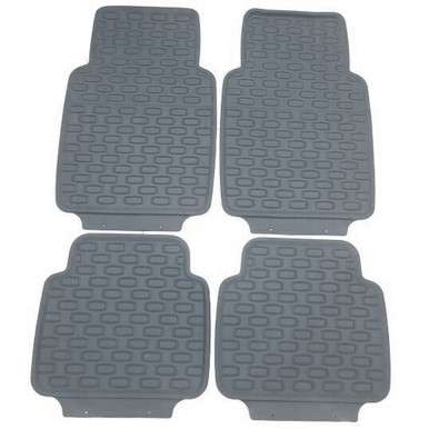 UNIVERSAL RUBBER MATS 4PC GREY FRONT 27.75X18, REAR 16X18 INCH