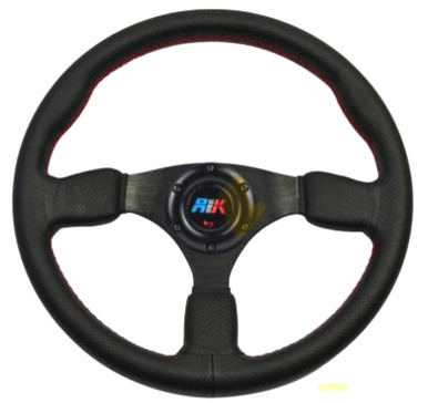 STEERING WHEEL PVC BLACK/BLACK 13.75''