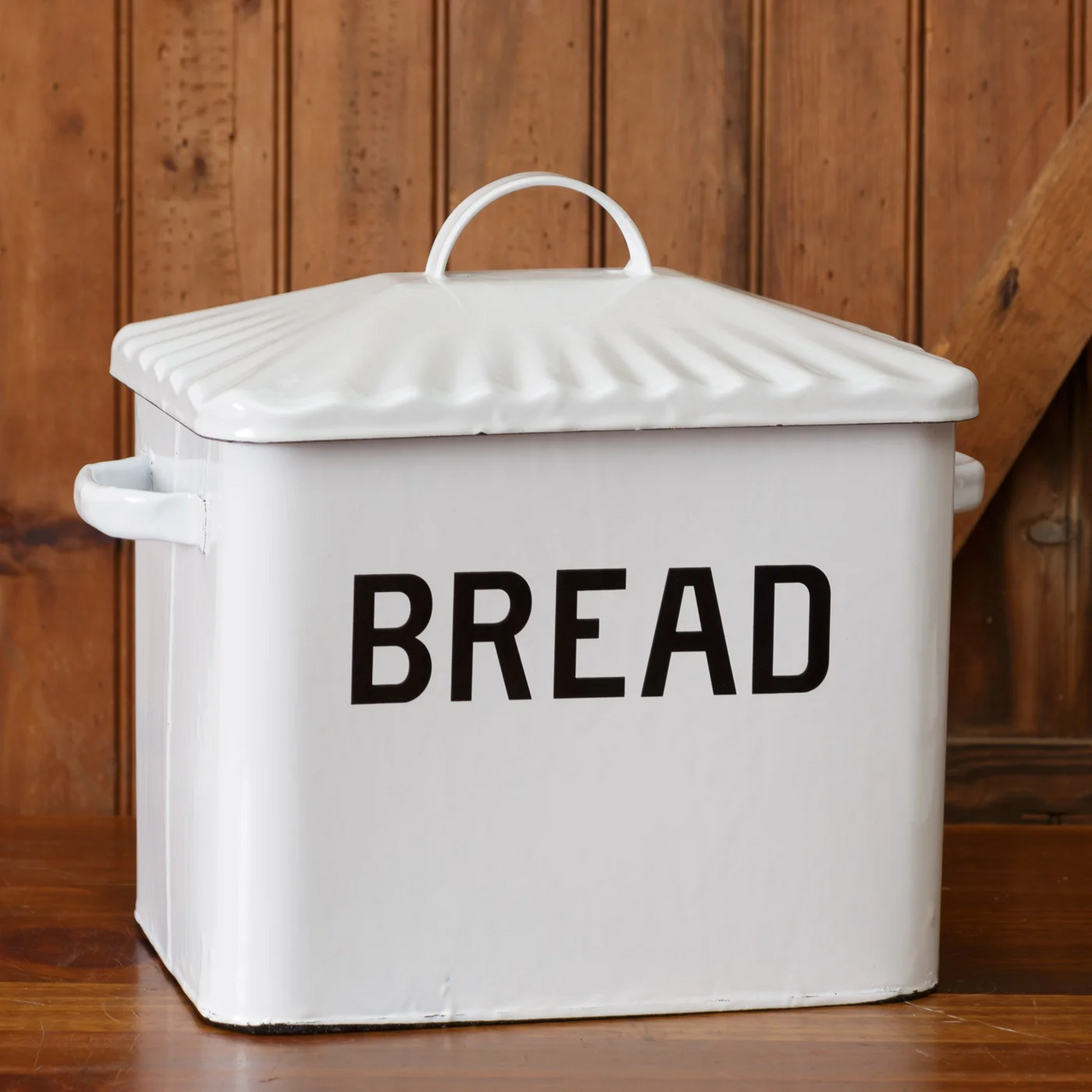 White Enamelware - Bread Box - JanMichaels Art and Home
