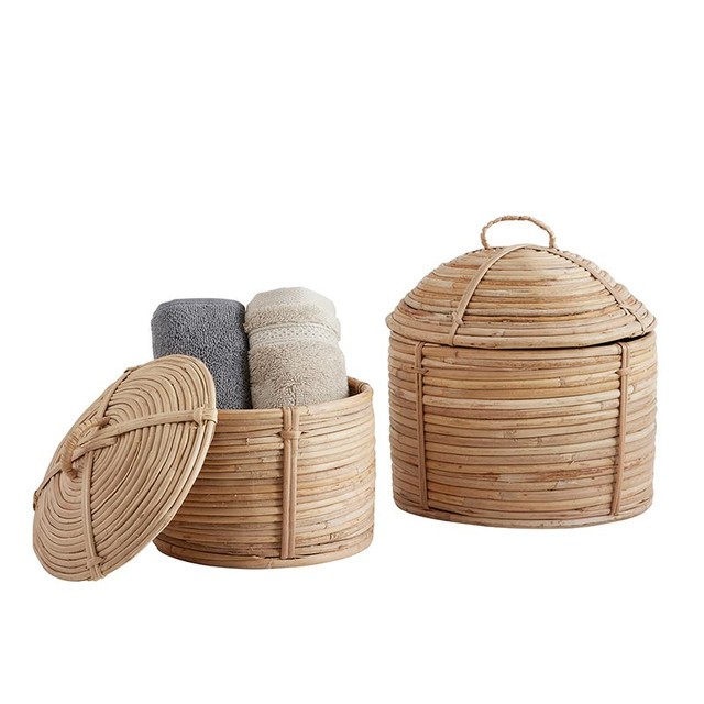 Rattan Box With Lid Set/2 - JanMichaels Art and Home