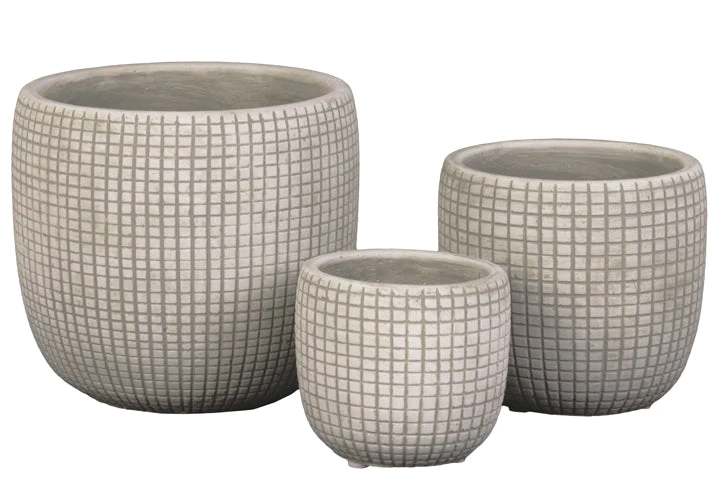 CEMENT ROUND LATTICE DESIGN S/3 FINAL SALE - JanMichaels Art and Home