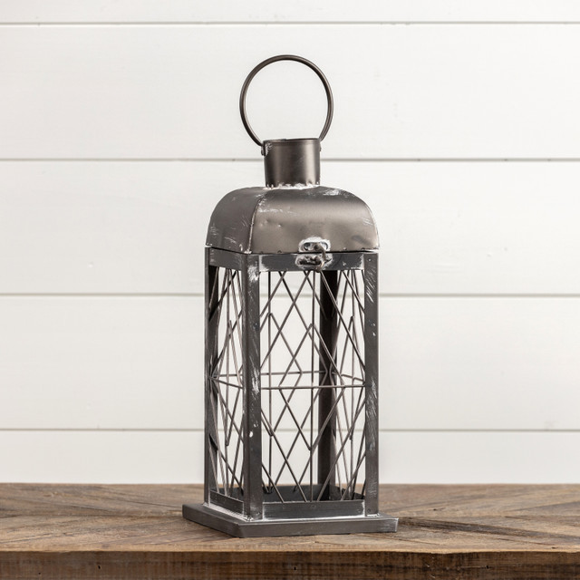 20" AGED BLACK WIRE LANTERN SALE FINAL - JanMichaels Art and Home