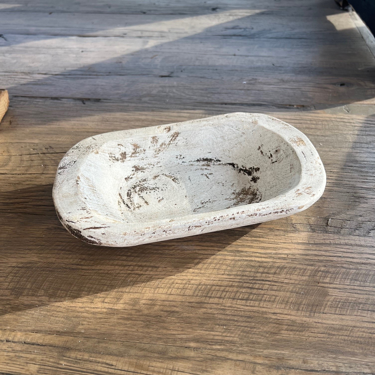 10" White Latina Wood Bowl - JanMichaels Art and Home