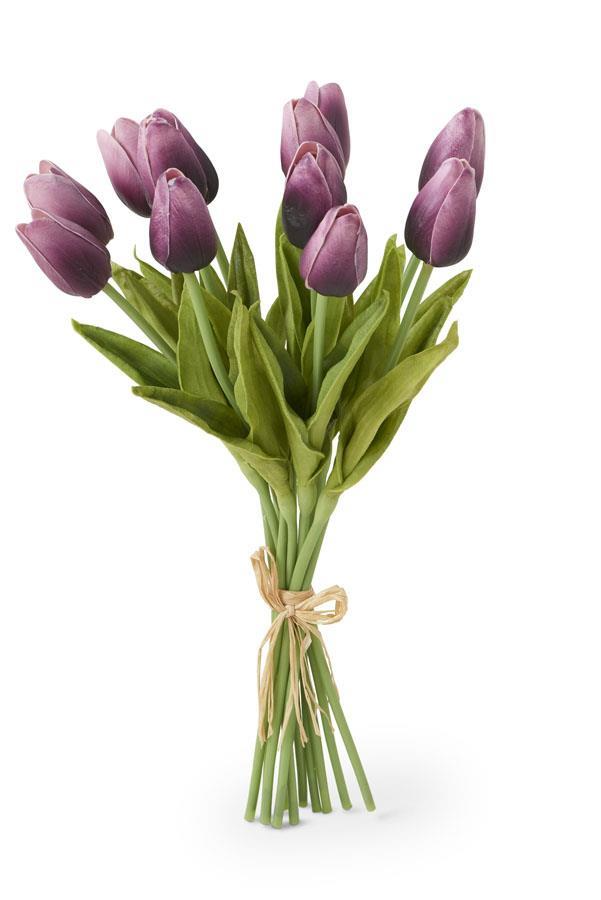 13IN PURPLE REAL TOUCH MINI TULIP BUNDLE (12STEM) - JanMichaels Art and ...