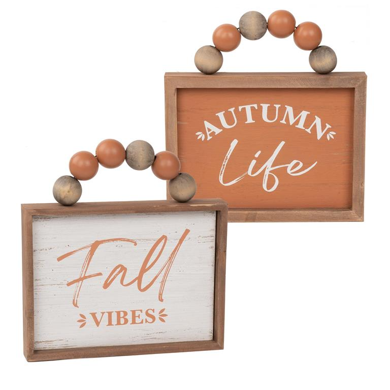 AUTUMN LIFE/FALL VIBES TWO-SIDED SIGN - JanMichaels Art and Home
