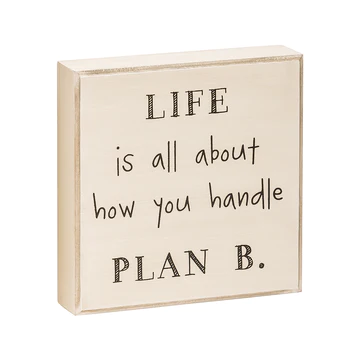Handle Plan B Box Sign - JanMichaels Art and Home