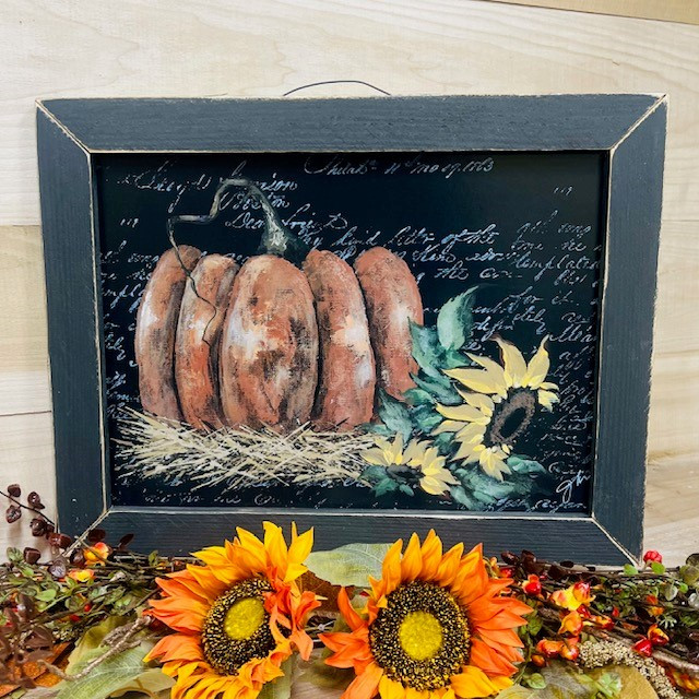 NOR277 Scripty Sunflower with Pumpkin - JanMichaels Art and Home