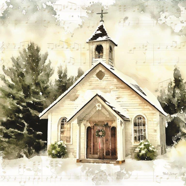 ND188 Country Church at Christmas Box Frame - JanMichaels Art and Home