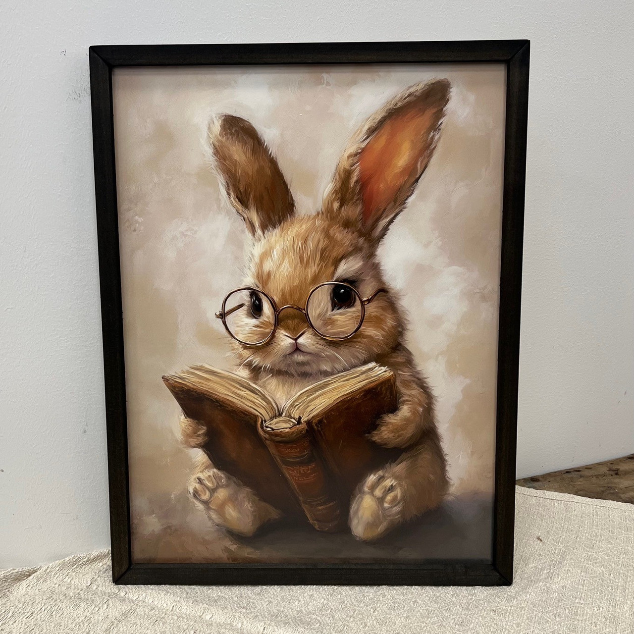 HMK073 Reading Rabbit Box Frame - JanMichaels Art and Home