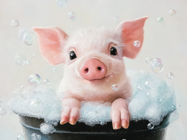 HMK1490B Pig Bubble Bucket Block - JanMichaels Art and Home