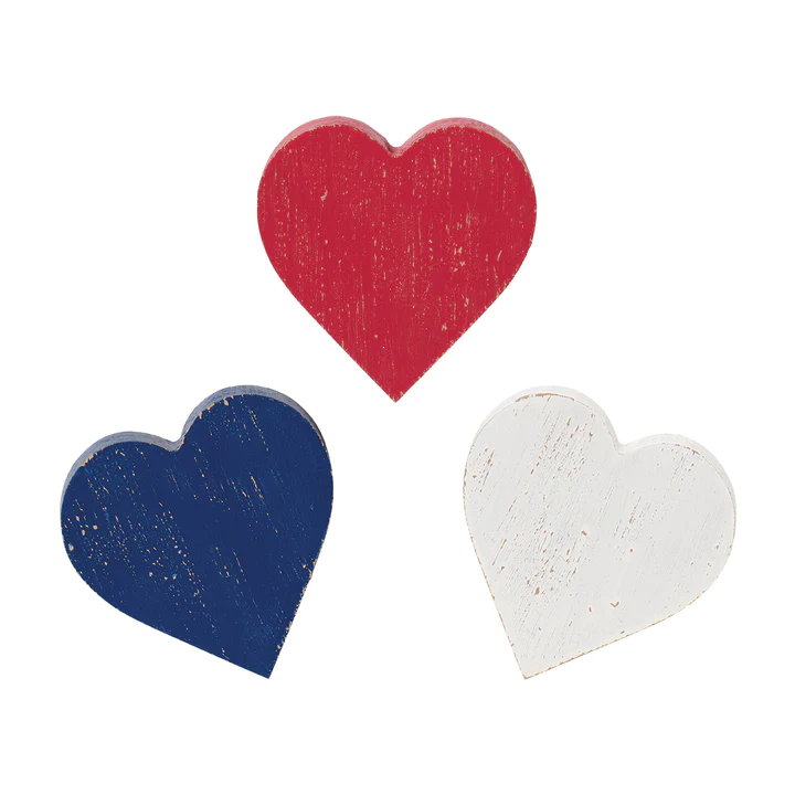 RWB Heart Cutouts, Set of 3 - JanMichaels Art and Home