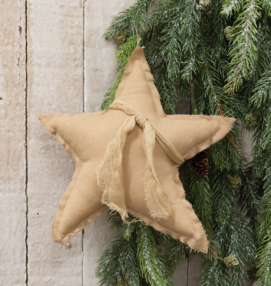 Tan Fabric Star Ornament - JanMichaels Art and Home