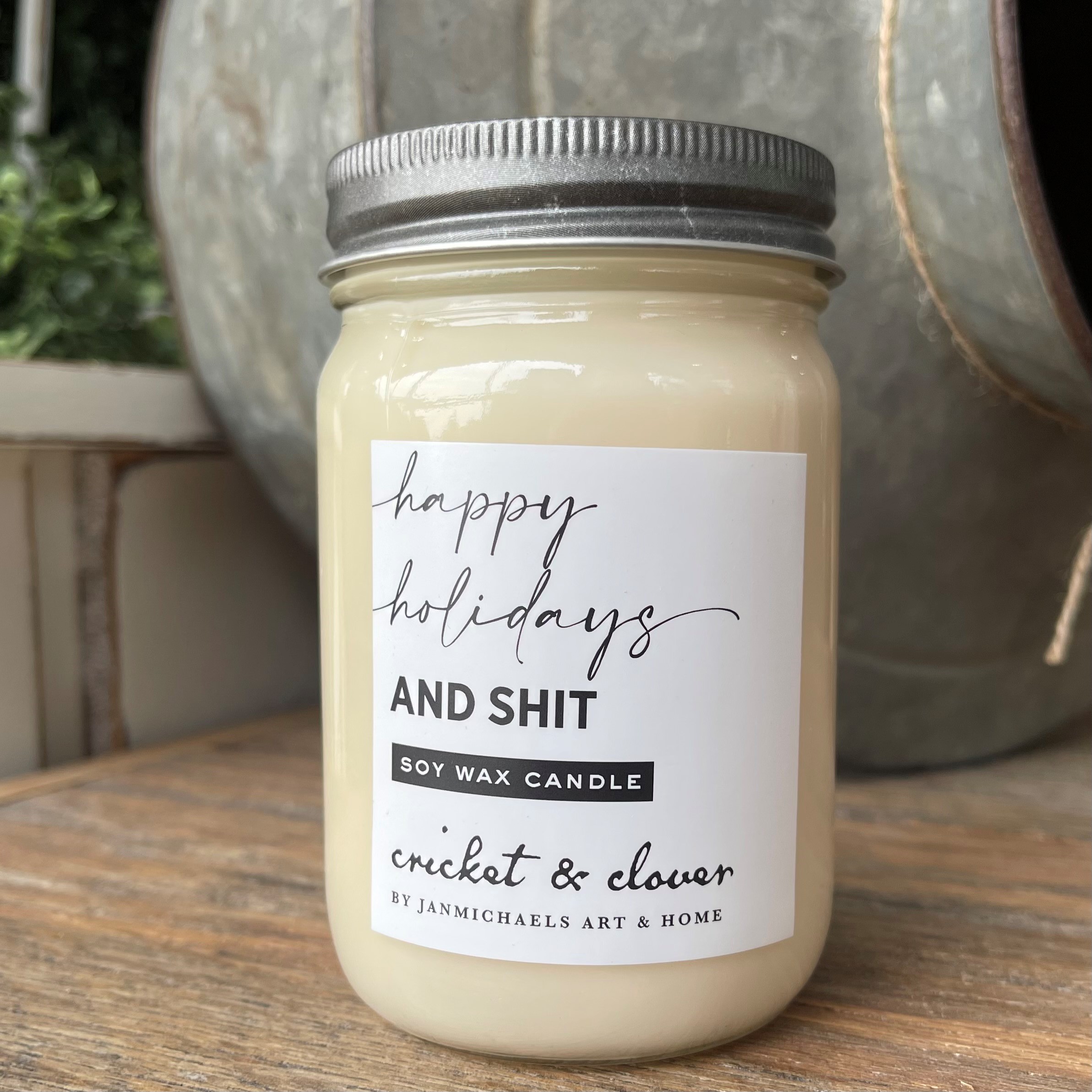 Happy Holidays Soy Mason Jar Candle - JanMichaels Art and Home