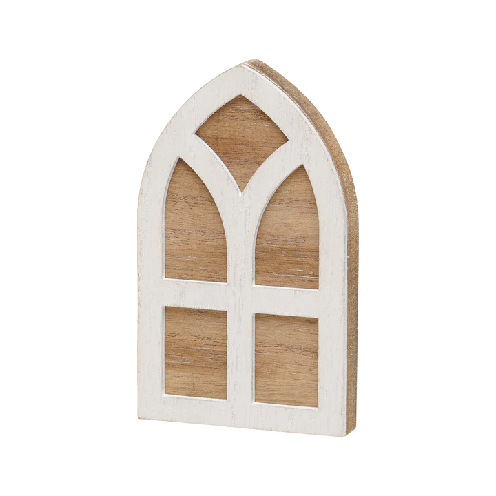 White/Wood Arch Window - JanMichaels Art and Home