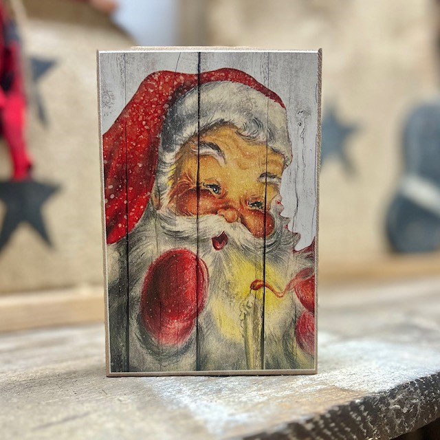 LUX1131 Candlelight Claus Block - JanMichaels Art and Home