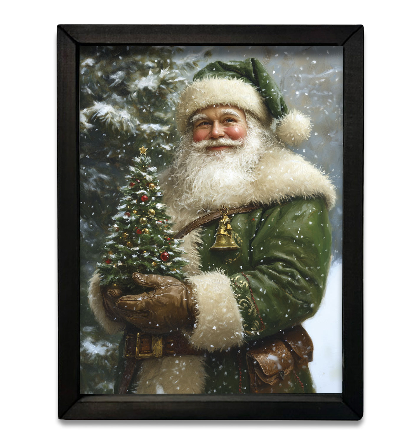 HMK091 Green Santa Box Frame - JanMichaels Art and Home