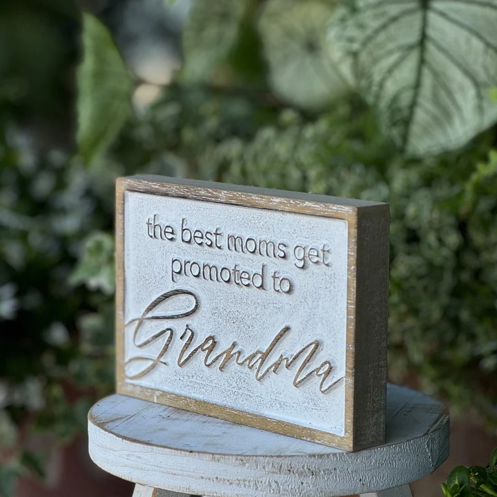 Promoted Grandma Carved Block - JanMichaels Art and Home