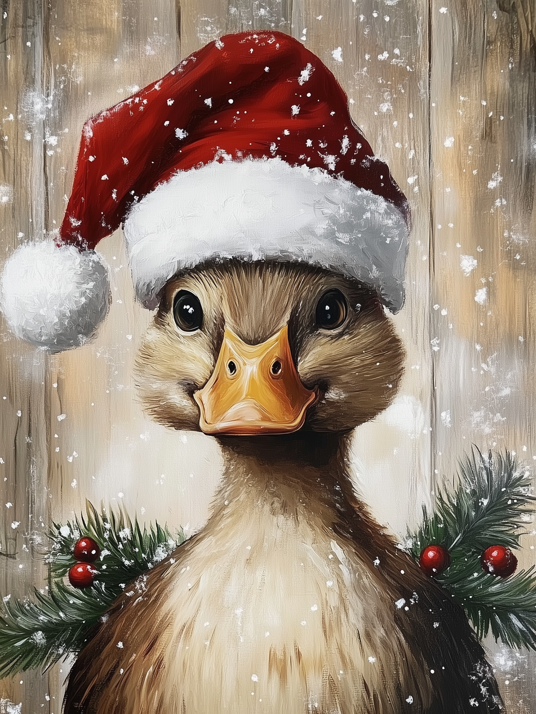 HMK511B Santa Duck Block - JanMichaels Art and Home