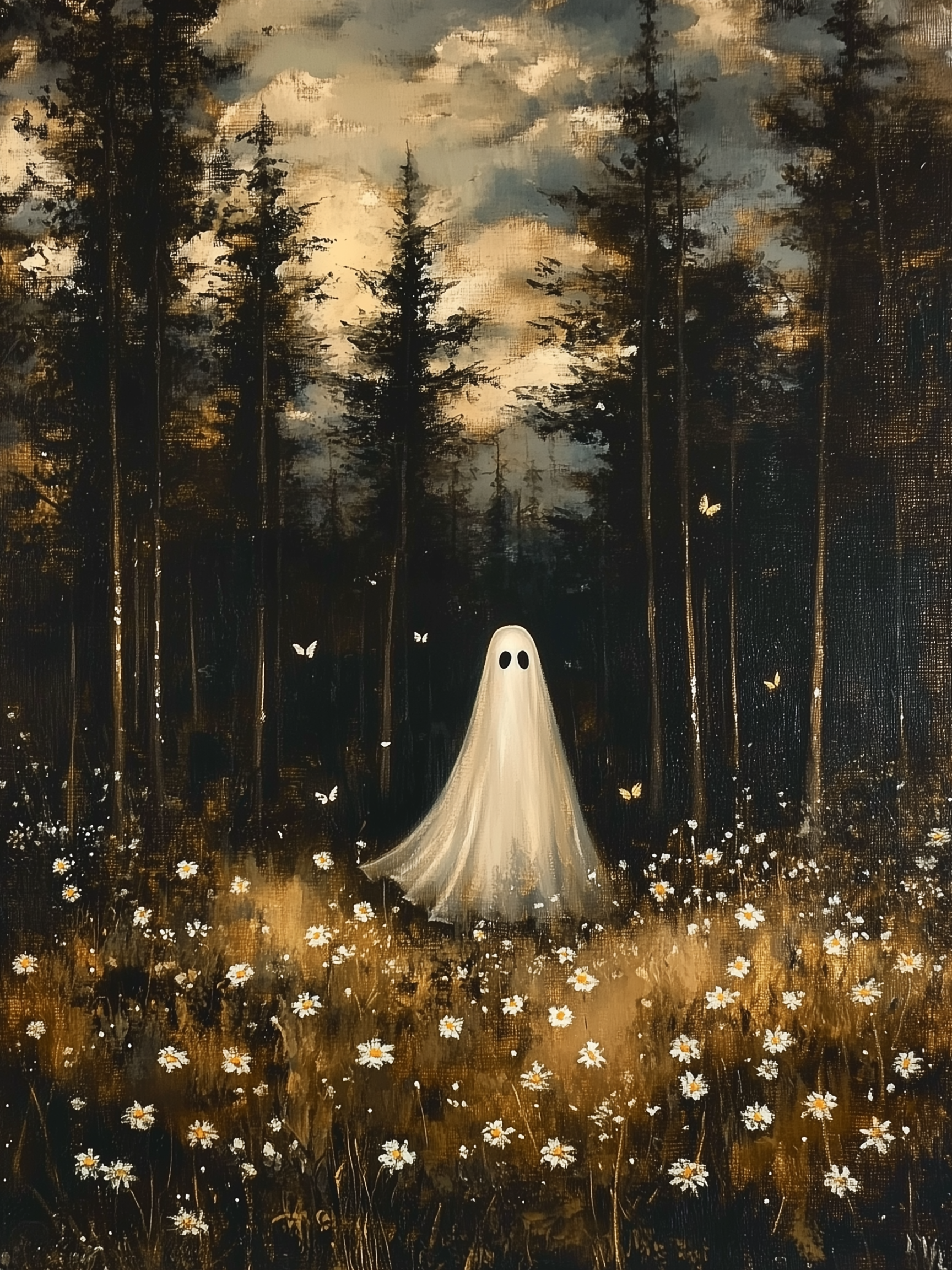 HMK601B GHOST AT DUSK 4X6 BLOCK - JanMichaels Art and Home