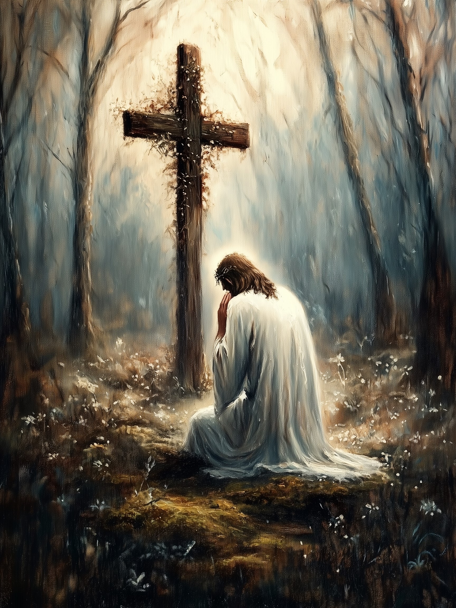 HMK885L Jesus Praying at Cross