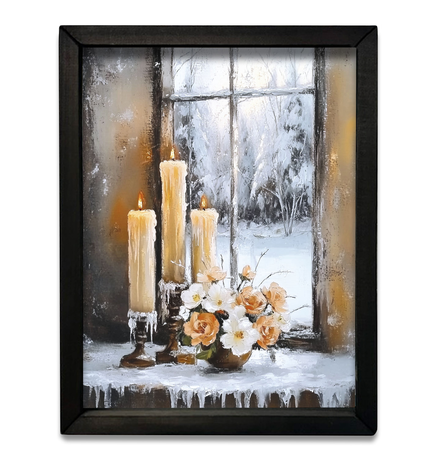 HMK947 Frosty Candle Lit Morning Box Frame