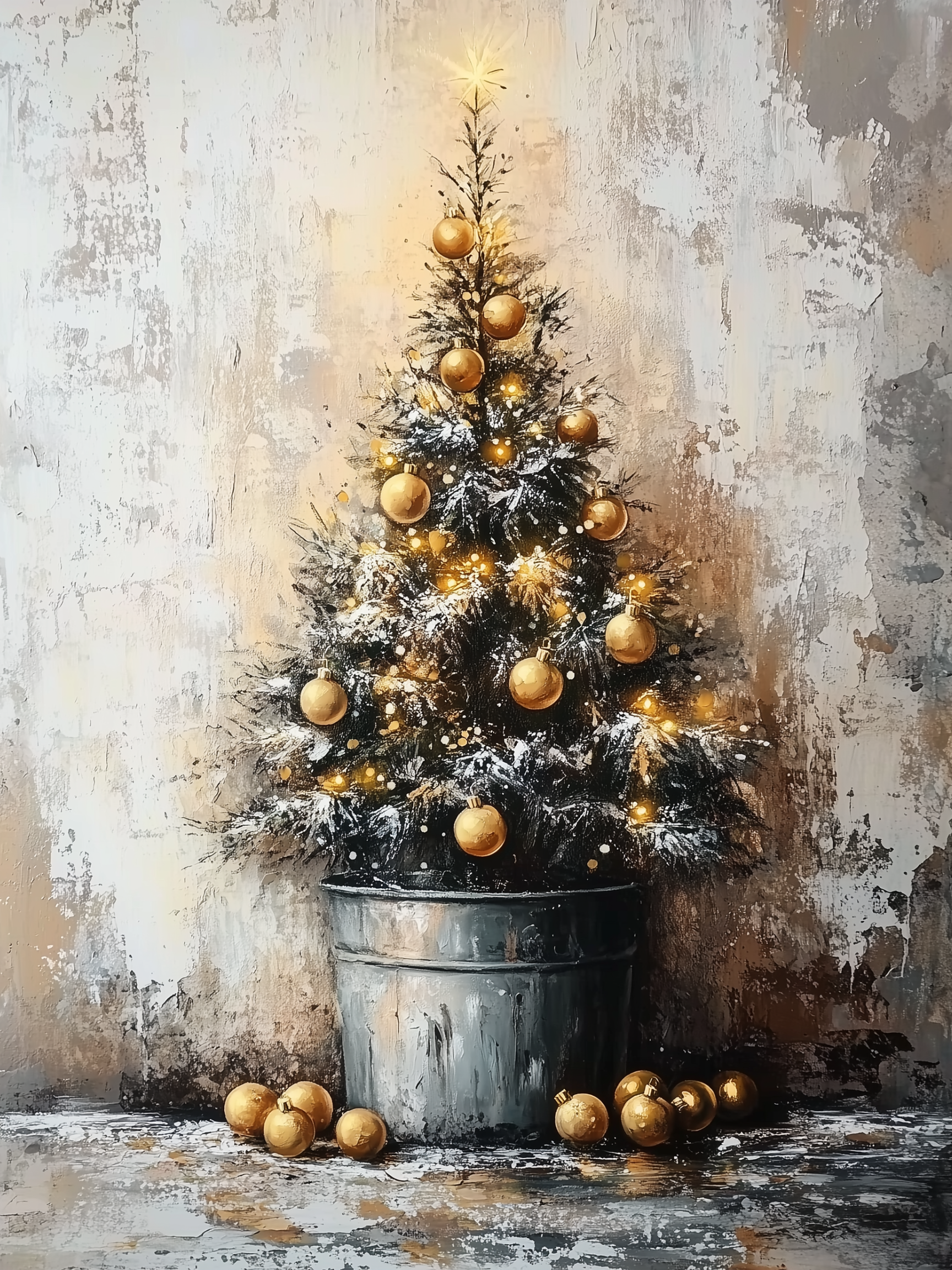 HMK948B Golden Christmas Tree Block