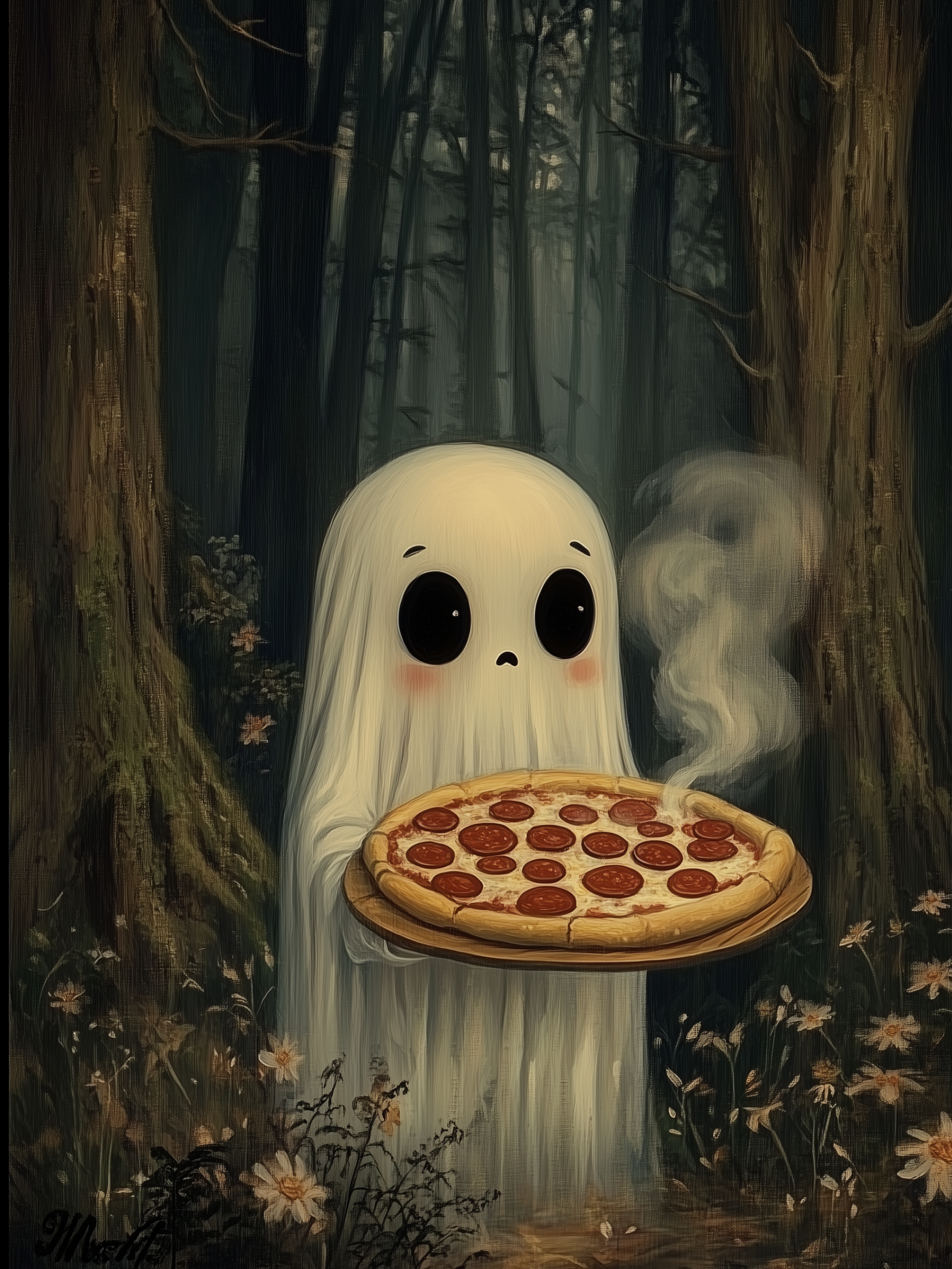 HMK973B Ghost Serving Pizza Pie Block