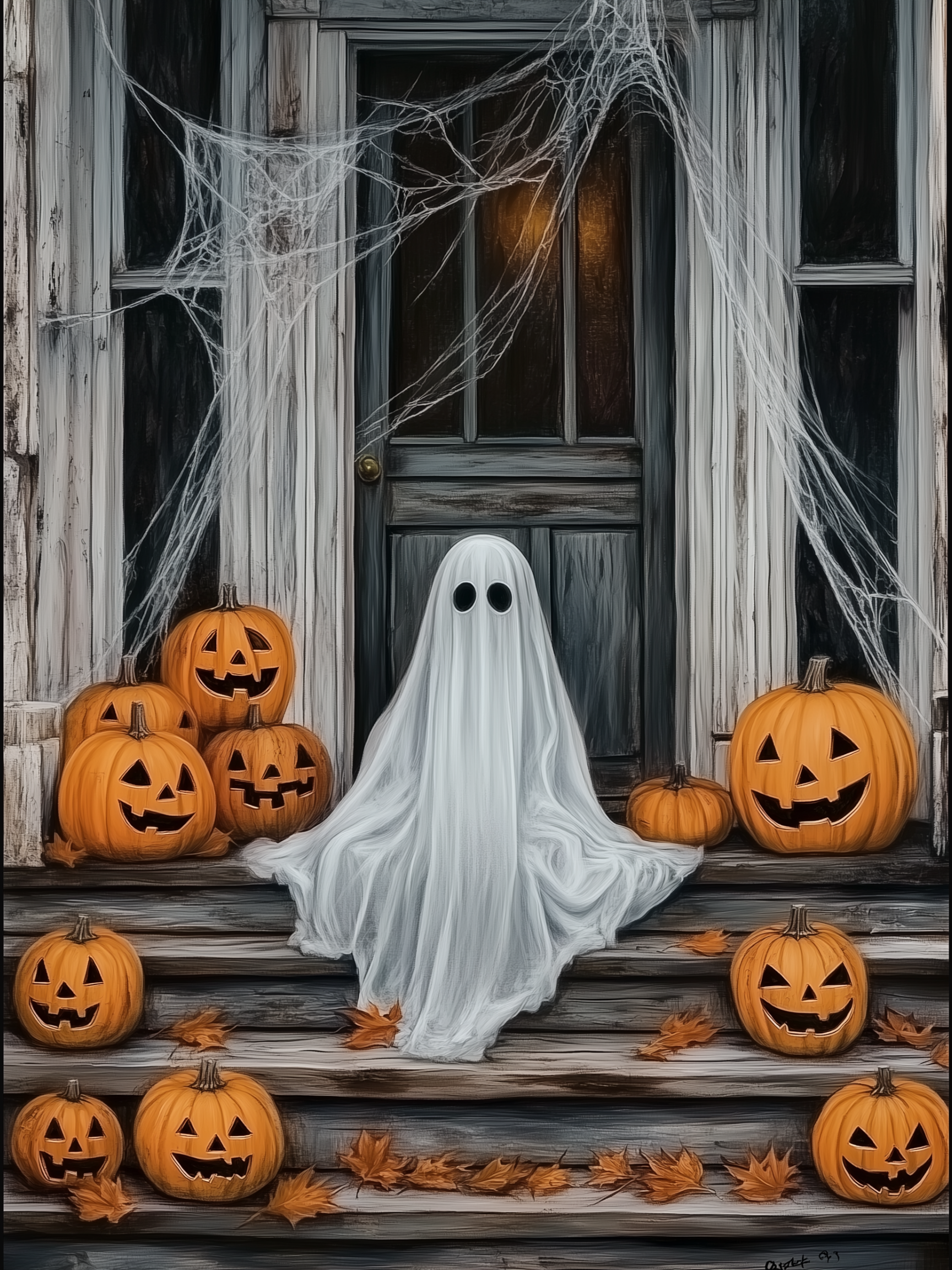 HMK1082B Ghost on Porch Block