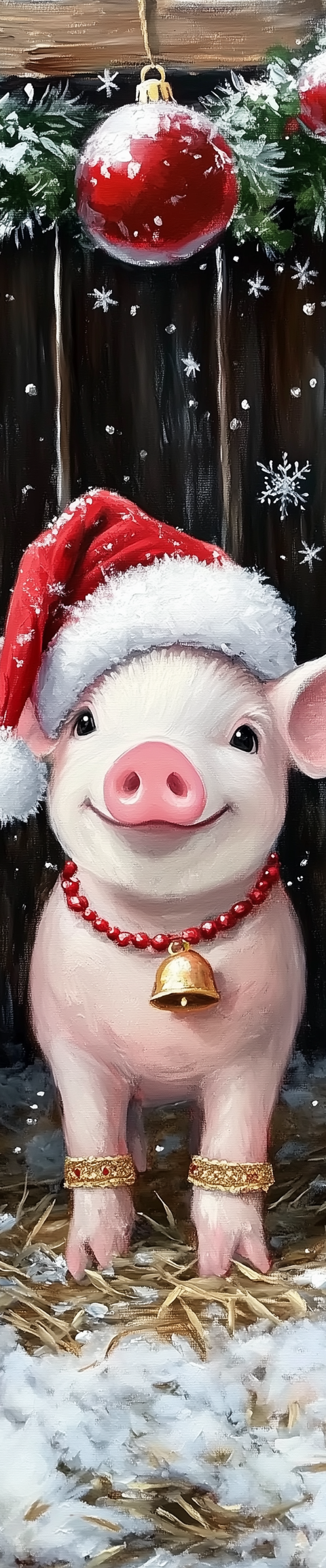 HMK1251P Holiday Pig Porch Sign - JanMichaels Art and Home