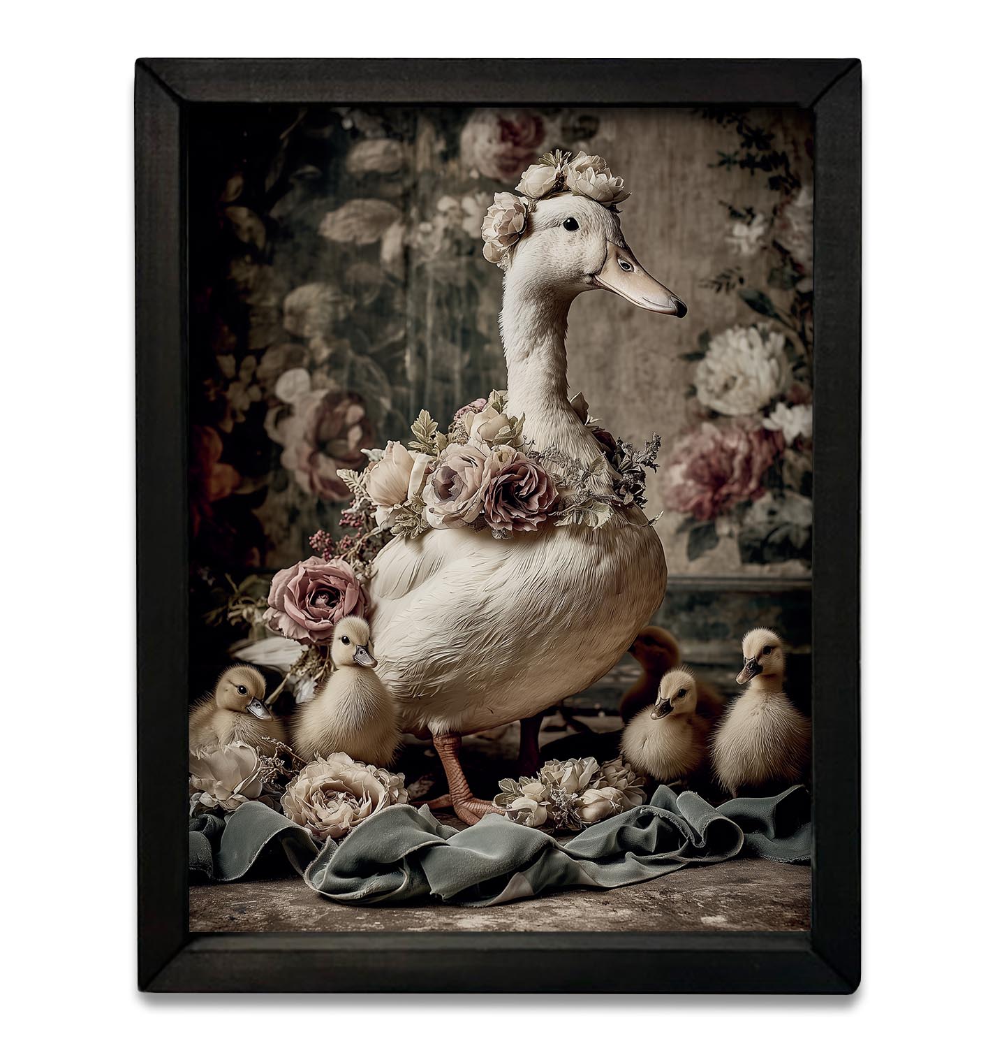 HMK1507 Heirloom Duck Family Box Frame - JanMichaels Art and Home
