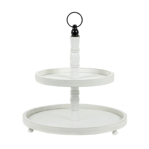 Two Tier Tray White - JanMichaels Art and Home