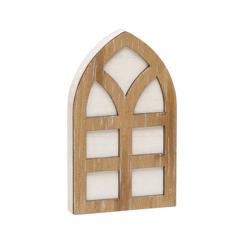 Wood/White Arch Window - JanMichaels Art and Home