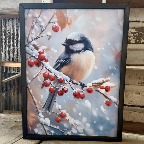 HMK150 Snowy Blue Bird Box Frame - JanMichaels Art and Home