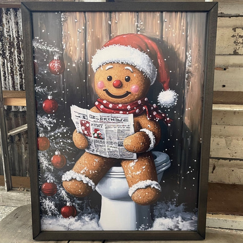 HMK159 Gingerbread Bathroom 2 Box Frame - JanMichaels Art and Home