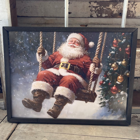HMK199 Santa Rustic Swing Box Frame - JanMichaels Art and Home