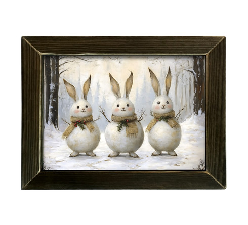 HMK627L SNOW BUNNIES 12X16 LATH - JanMichaels Art and Home