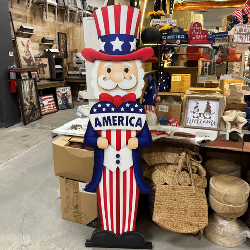 70"HX20"L PLYWOOD UNCLE SAM SIGN - JanMichaels Art and Home