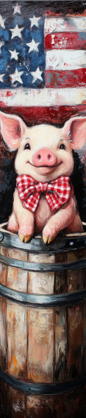 HMK1143P Patriotic Pig Porch Sign