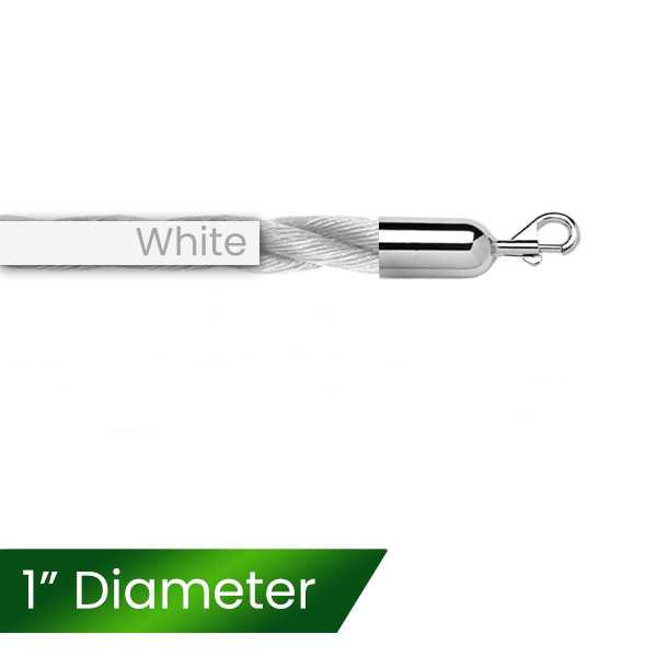 1" Braided Stanchion Rope | 6 Foot or 8 Foot Stanchion