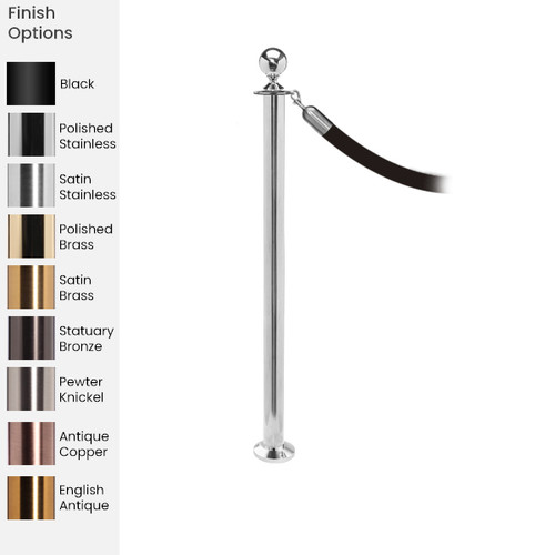 Fixed Stanchion | Post & Rope Stanchions Ball Top