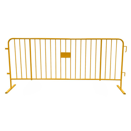 8.5ft Steel Crowd Control Barricades 1" OD | Yellow Powder Coated ...