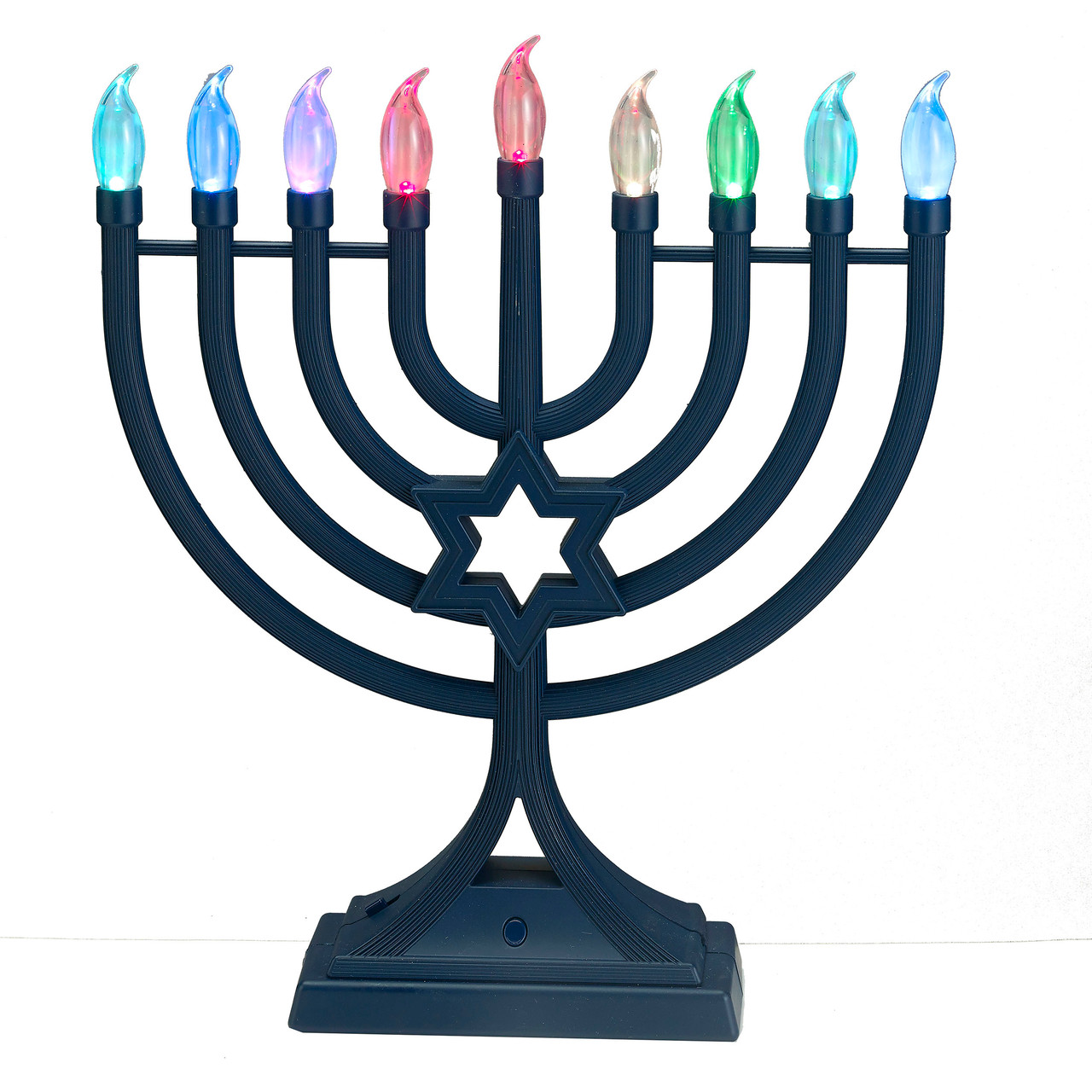 LED Pearl White Glow Menorah / Navy Blue Glow Menorah - Yussel's Place ...