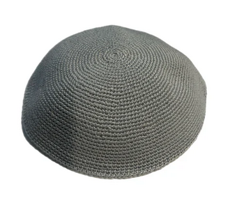 Solid Gray Crocheted Kippah - Yussel's Place Jewish Gifts and Judaica