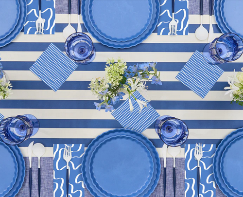 Disposable Table Setting (Service For 8) - French Blue - Yussel's Place ...