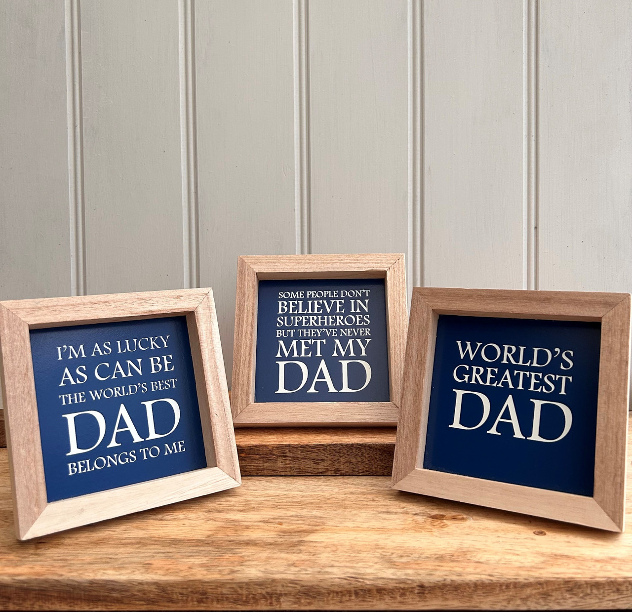 3asst Square Framed Dad Plaques With Easel Stand 13cm (x12) (75p each ...
