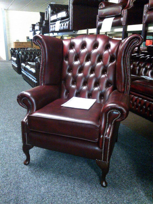 GEORGIAN SCROLL LEATHER WING CHAIR - Hellesdon Leather & Cloth ...